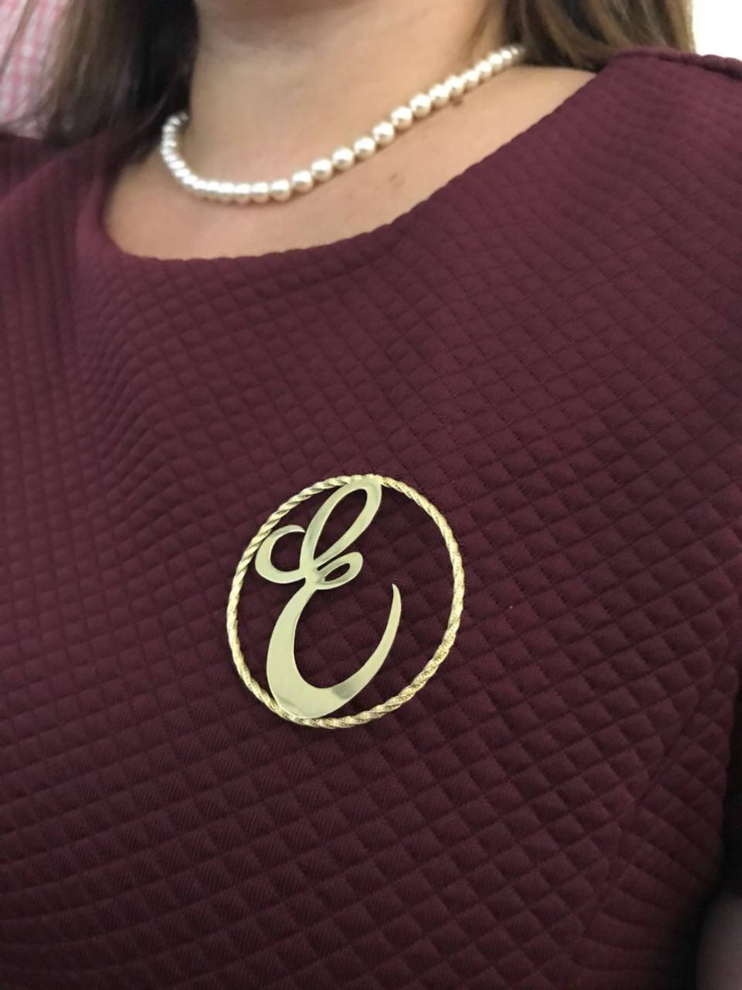 Monogram Pin Sterling Silver Brooch, Handbag Pin, Coat Pin, Customize ...