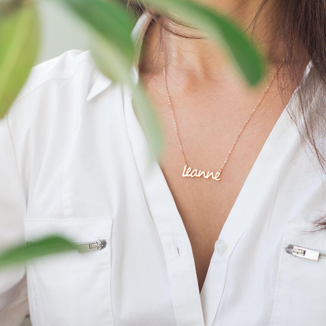 Sterling Silver or Solid Gold Name Necklace "leanne" Font, Choose Any ...