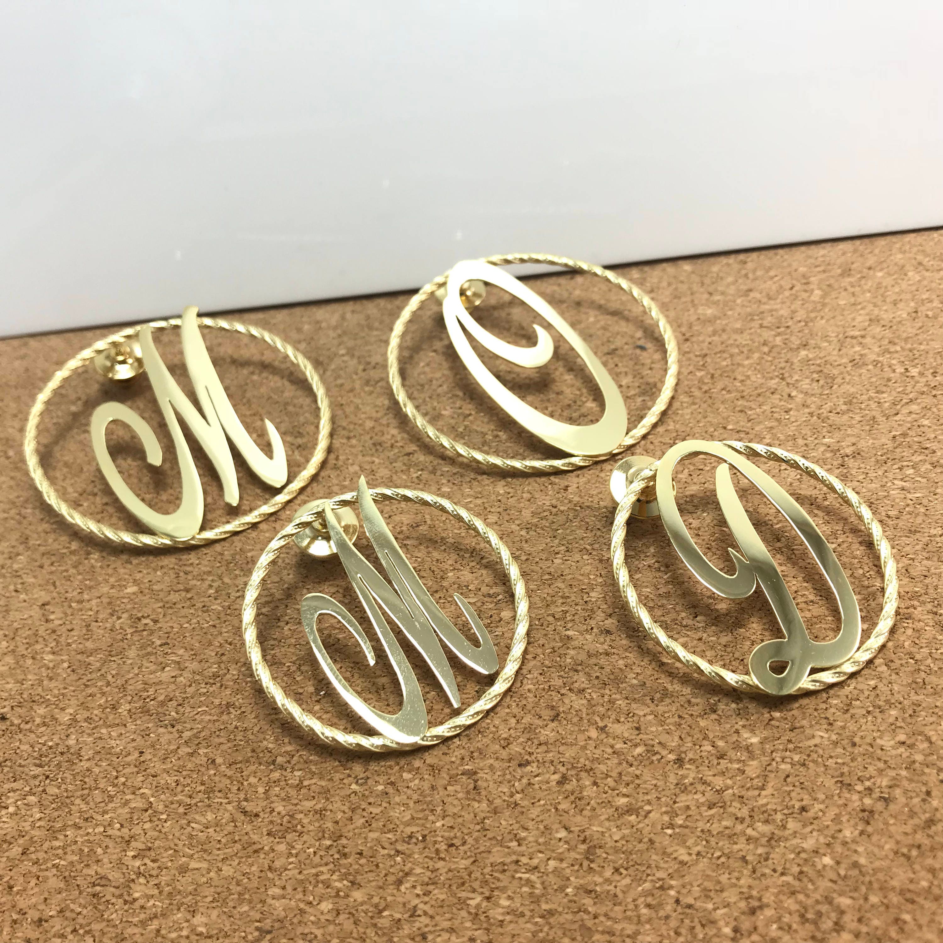 Monogram Pin Sterling Silver Brooch Handbag Pin Coat Pin | Etsy