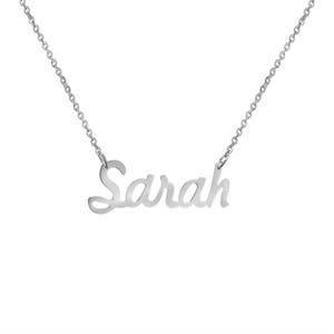 Sterling Silver or Solid Gold Name Necklace "sarah" Font, Customize ...