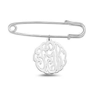 Sterling Silver Monogram Pin Gold Initials Pin Rose Gold - Etsy