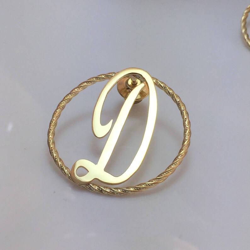 Monogram Pin Sterling Silver Brooch Handbag Pin Coat Pin - Etsy