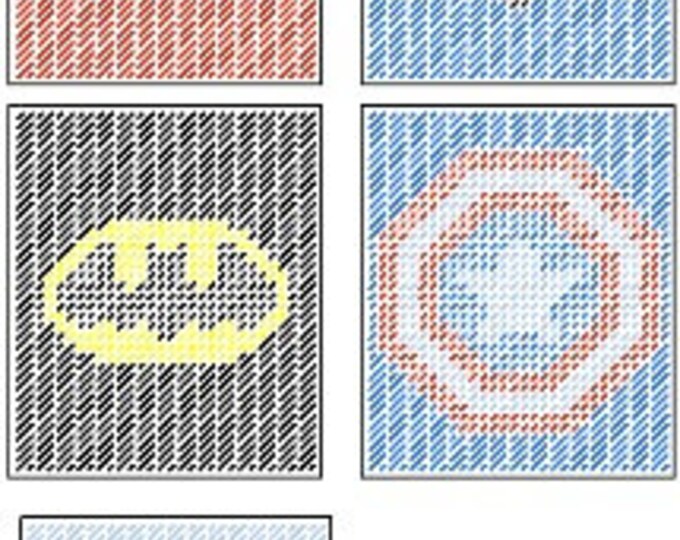 Superhero Plastic Canvas Tissuse Box Cover Pattern | Etsy
