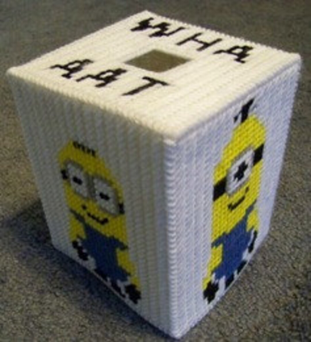 Minion Inspired Tissue Box Pastic Canvas Pattern Cover - Etsy