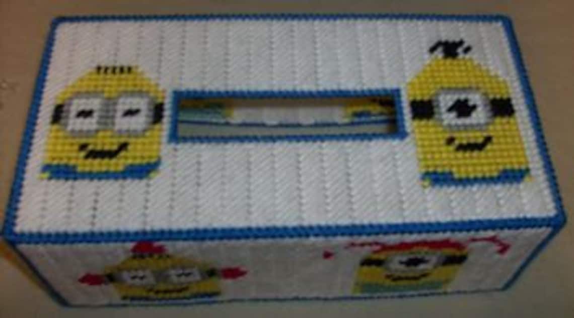 Minion Inspired Tissue Box Cover Long Plastic Canvas Pattern - Etsy