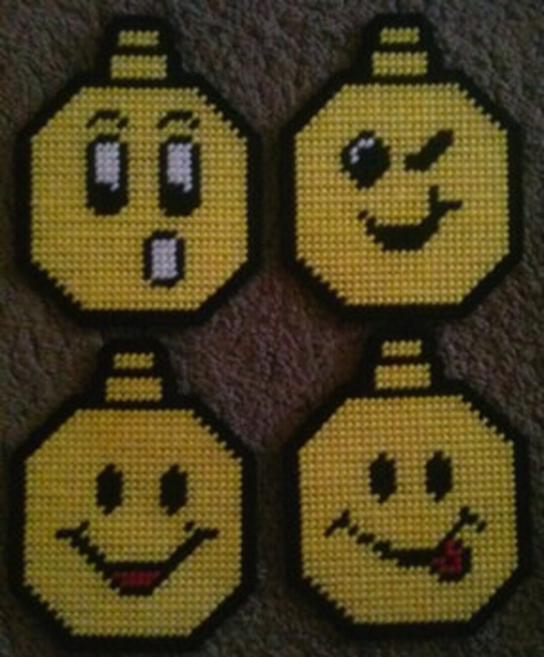 Smiley Face Plastic Canvas Ornamnet Pattern Set - Etsy