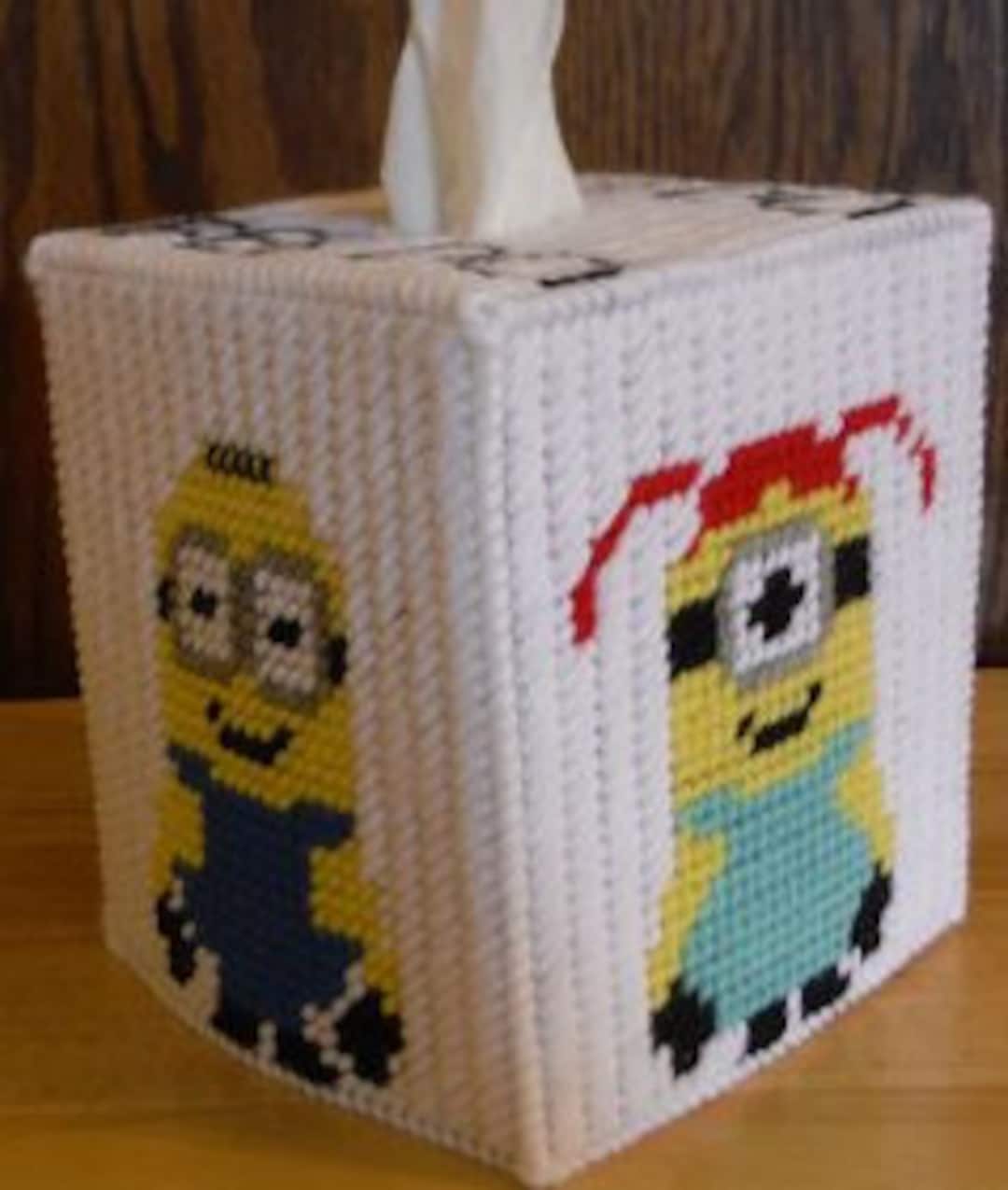 Minion Inspired Tissue Box Pastic Canvas Pattern Cover - Etsy