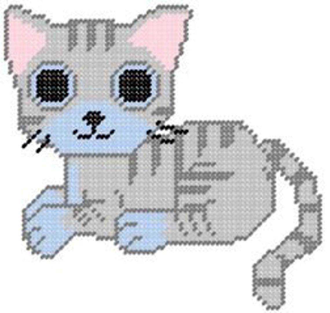 Gray Kitty Plastic Canvas Pattern - Etsy