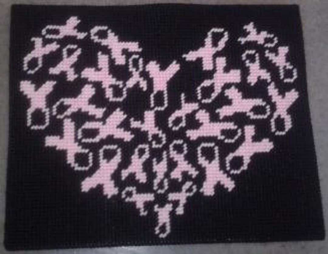 Ribbon Heart Plastic Canvas Pattern - Etsy