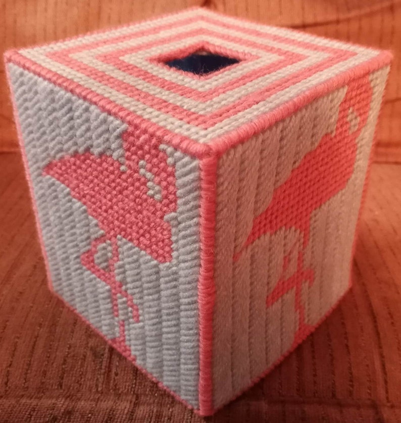 Pink Flamingo Plastic Canvas Tissuse Box Cover Pattern - Etsy