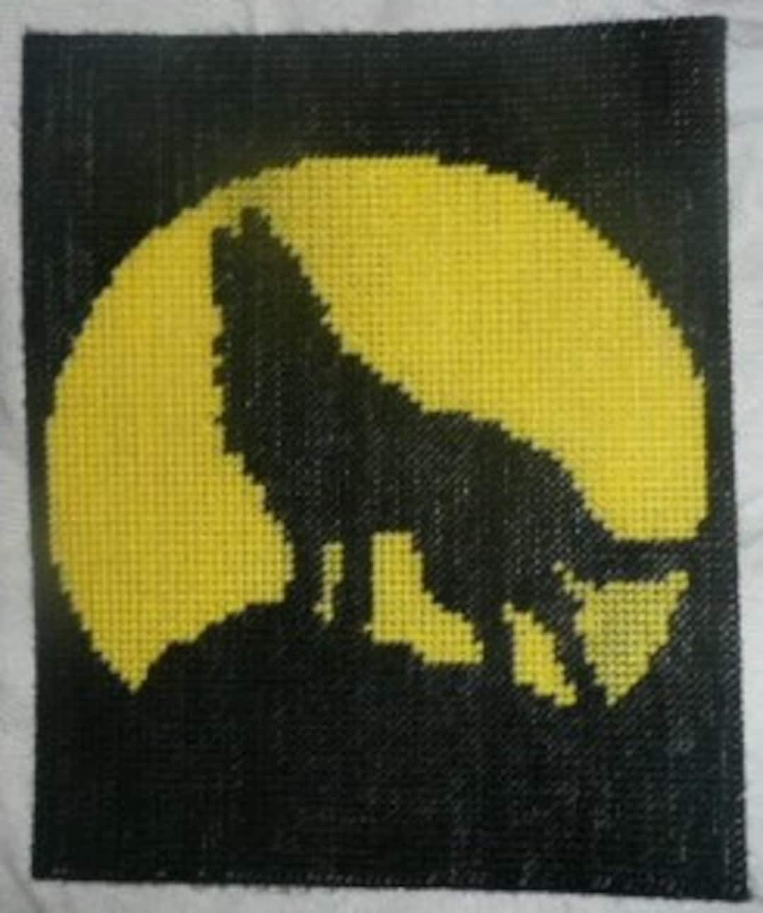 Wolf Plastic Canvas Silhouette Pattern - Etsy