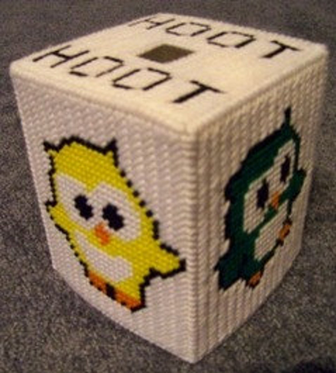 Lil Owl Plastic Canvas Tissue Box Cover Pattern - Etsy