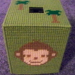 Monkey Face Plastic Canvas Tissue Box Cover Pattern - Etsy