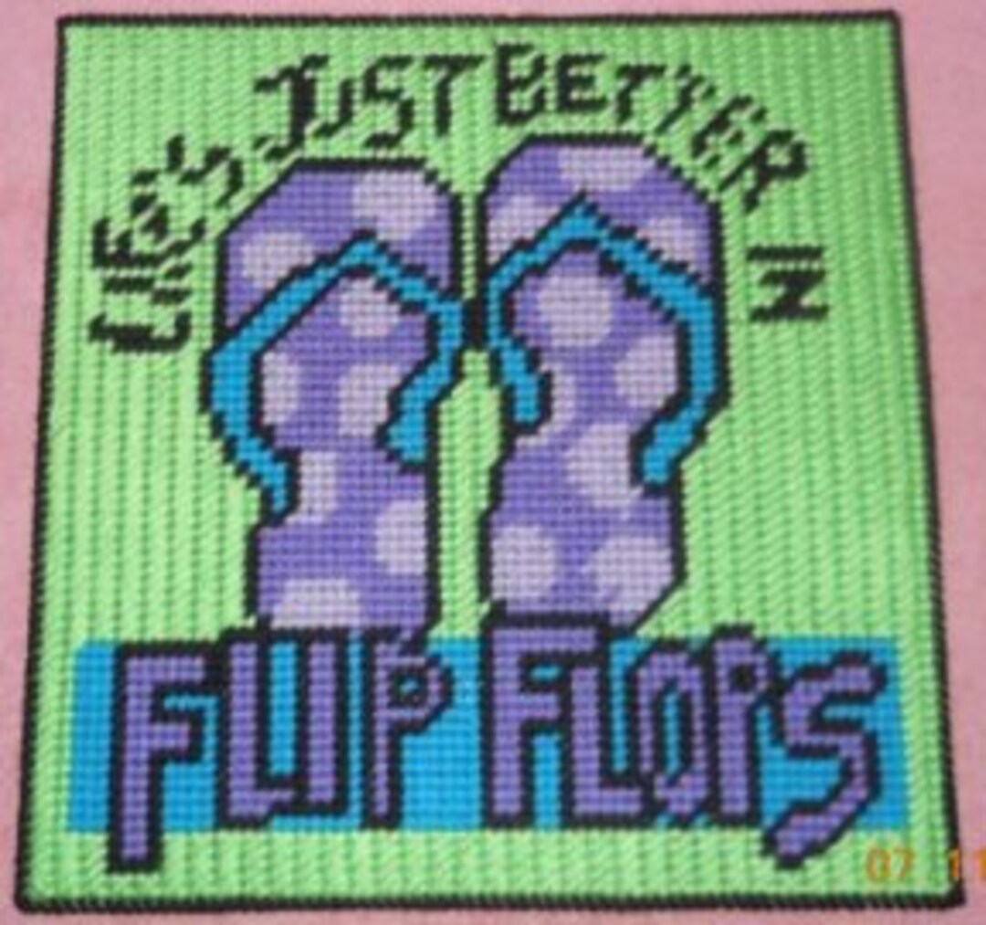 Flip Flop Plastic Canvas Sign Pattern - Etsy