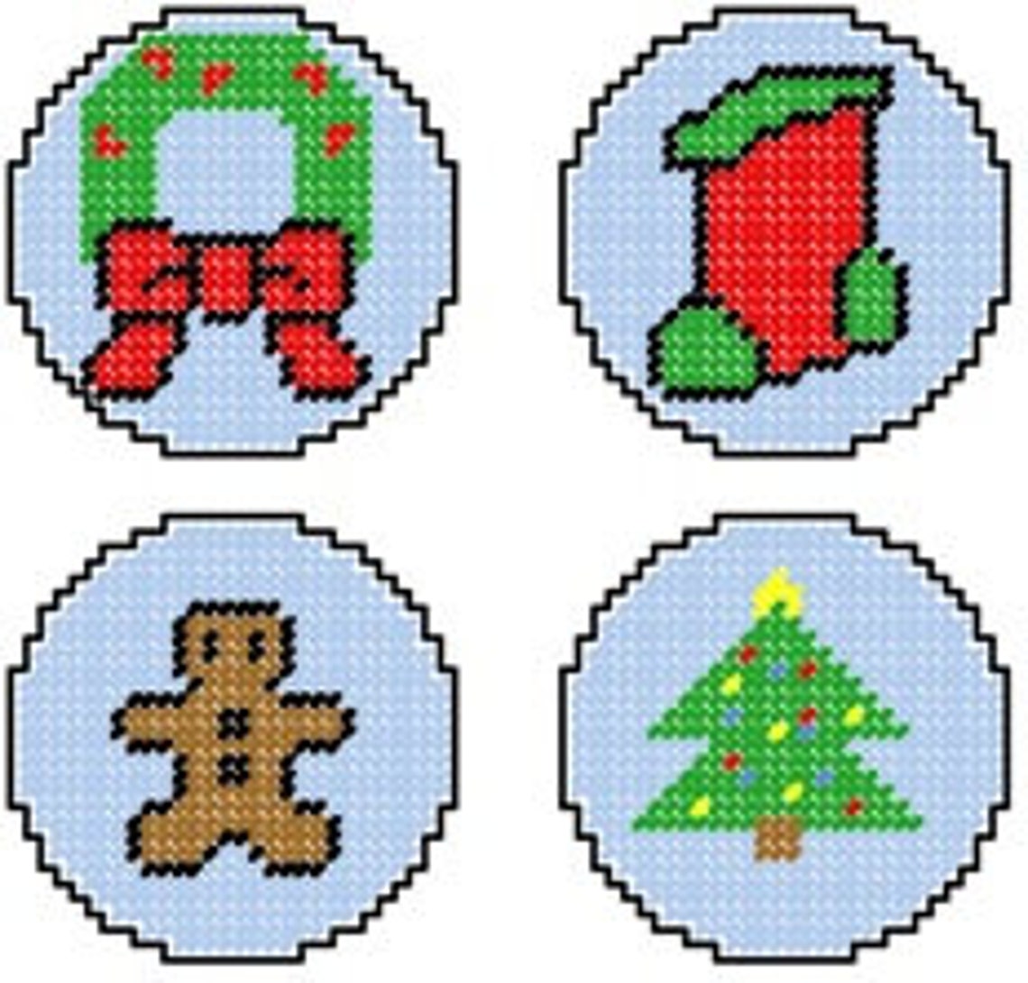 Christmas Plastic Canvas Coaster Set Pattern - Etsy