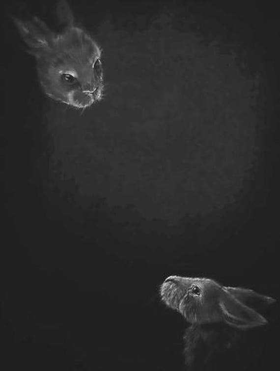 Watership Down Art Print The Black Rabbit of Inlé and Hazel | Etsy