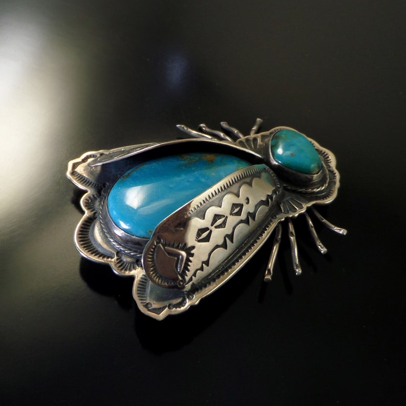 AL SOMERS Vintage Turquoise Fly Insect Bug PIN Rare Native | Etsy