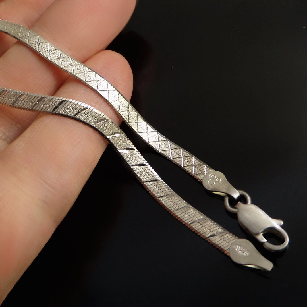 Vintage ITALY Sterling BRACELET Double-sided Engraved Design, 925 ...