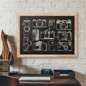 Retro Camera Wall Art Print, Vintage Photography Wall Decor, Film ...