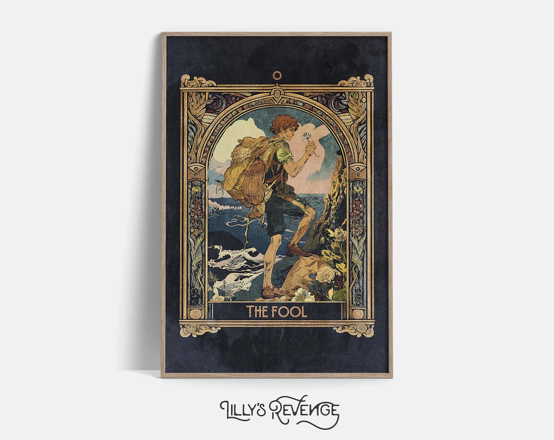 Druckbare Tarot Karte Der Narr Art Print Tarot Wandkunst Mystische ...