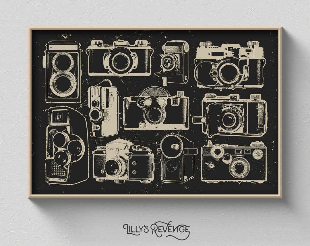 Retro Camera Wall Art Print, Vintage Photography Wall Decor, Film ...