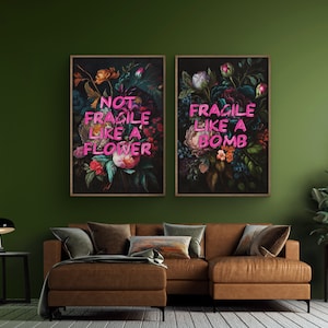 Altered Art Print Jewel Tone Dark Floral Wall Art Maximalist Painting ...