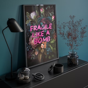 Altered Art Print Jewel Tone Dark Floral Wall Art Maximalist Painting ...