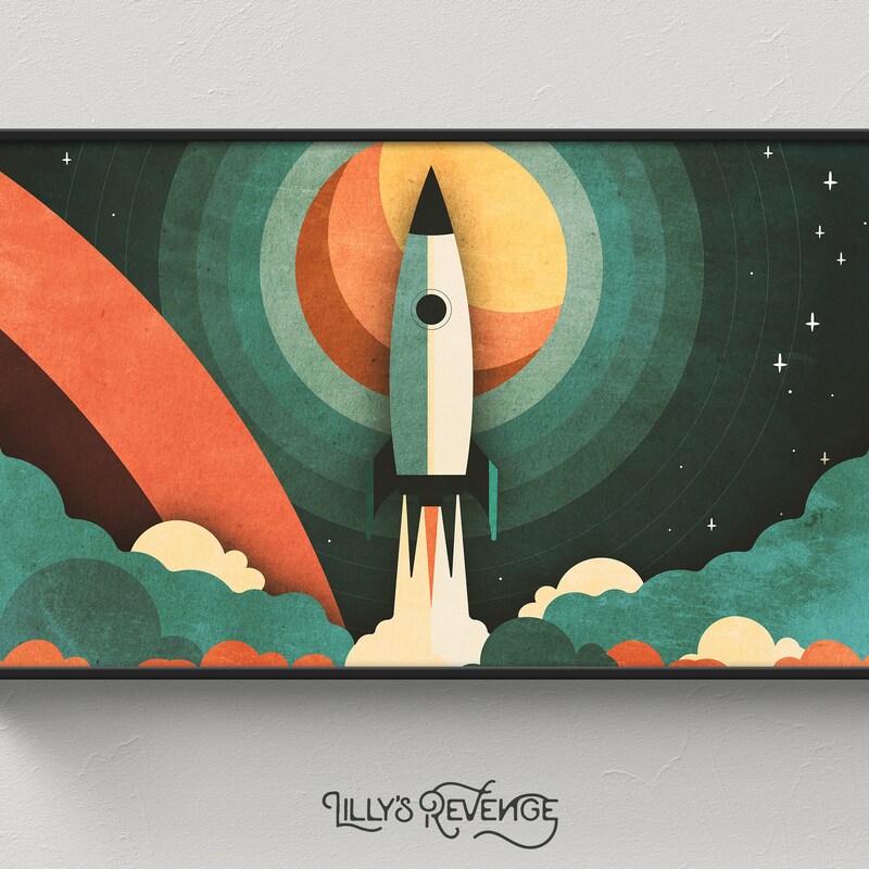 Rocket Ship Art - Etsy