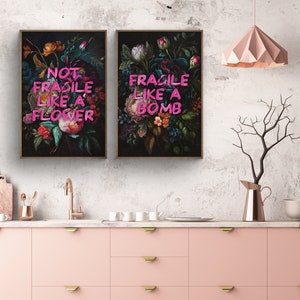 Altered Art Print Jewel Tone Dark Floral Wall Art Maximalist Painting ...