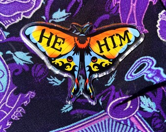 Pronoun Pin He They - Etsy