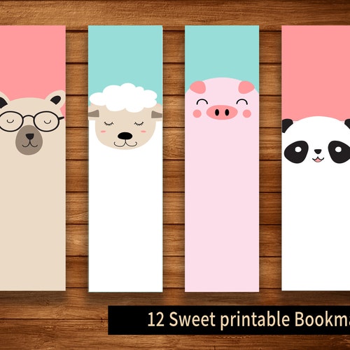 Printable Bookmarks Template Animals Bookmarks Printable - Etsy Israel