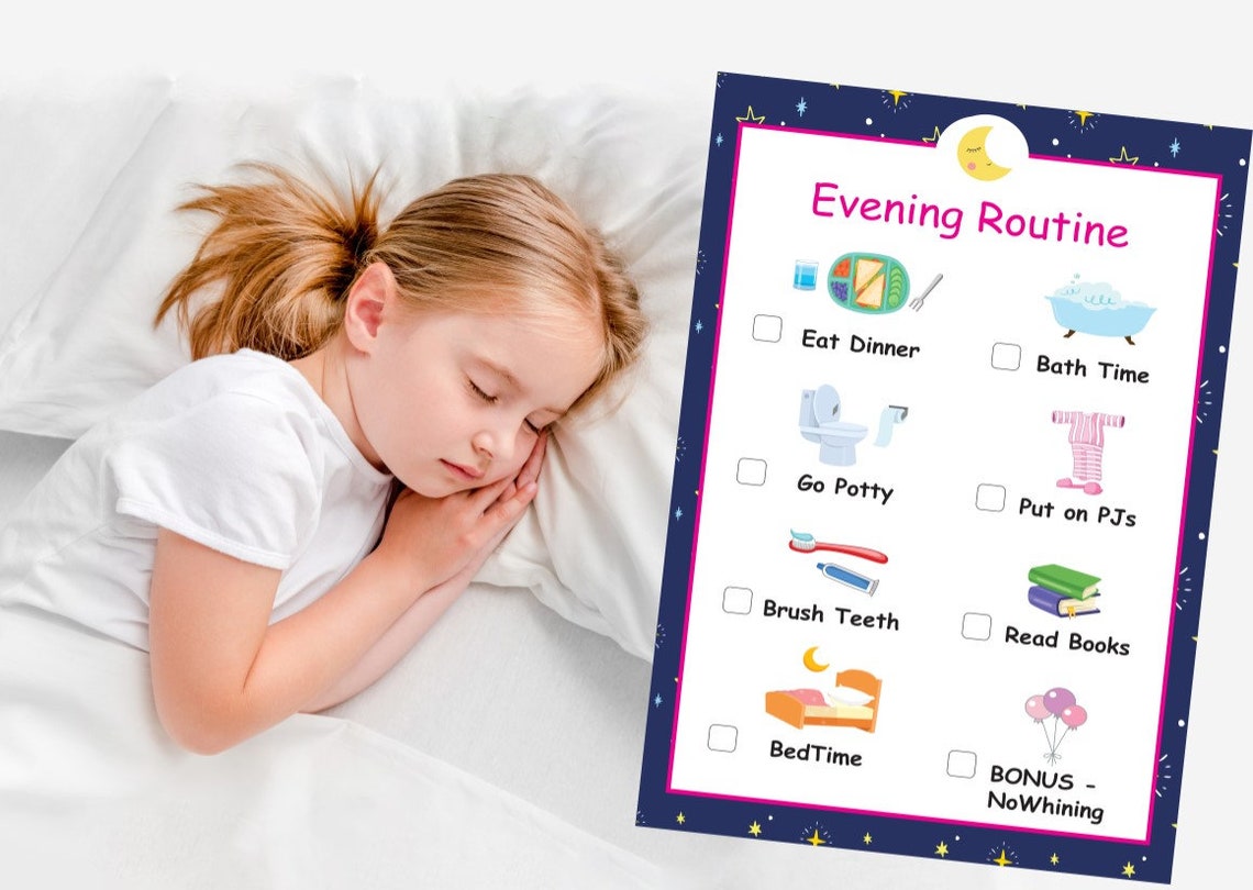 Kids Chore Chart Printable Morning and Evening ,bedtime Routine,chore ...