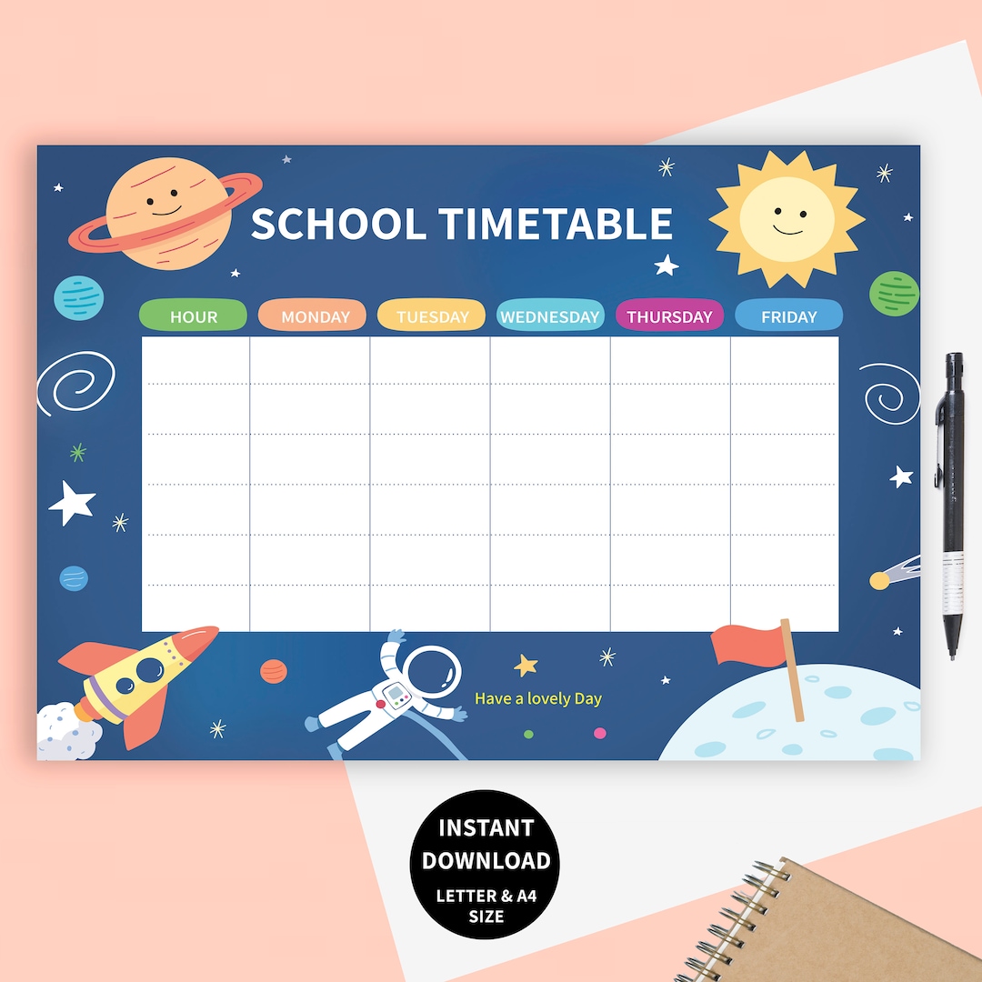 Space-themed Weekly Planner Printable | A4 & Letter Size - Etsy