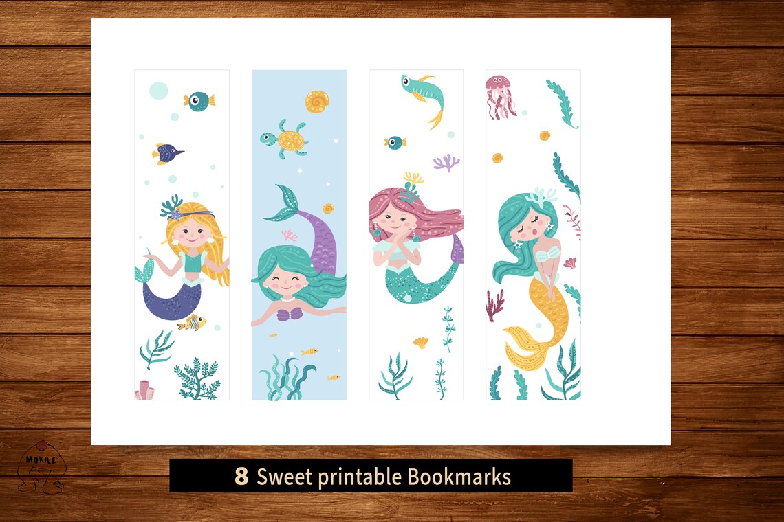 Printable Bookmarks Template Mermaids Bookmarks Printable - Etsy