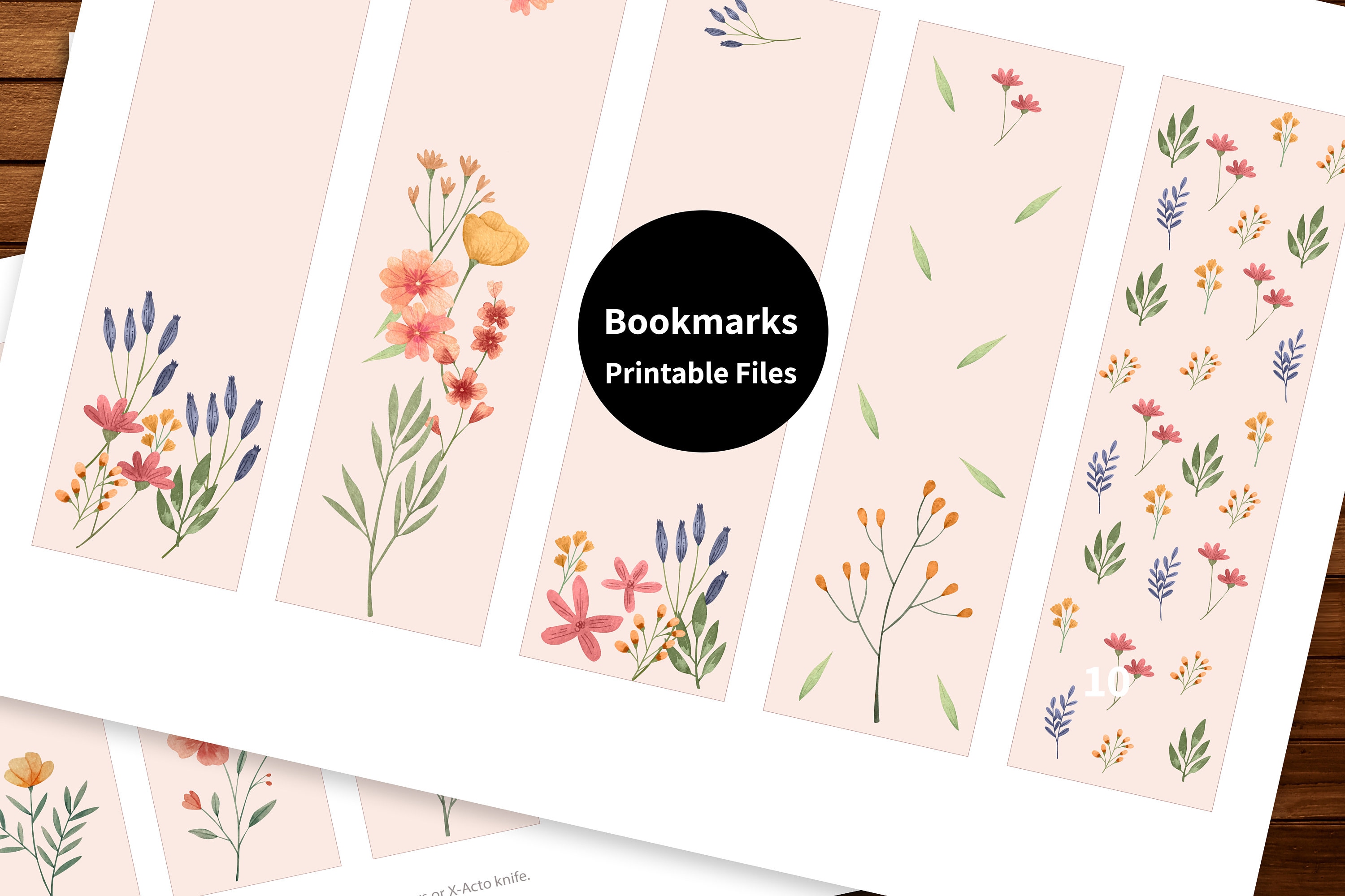 Printable Bookmarks Flowers Bookmarksprintable Bookmarks - Etsy