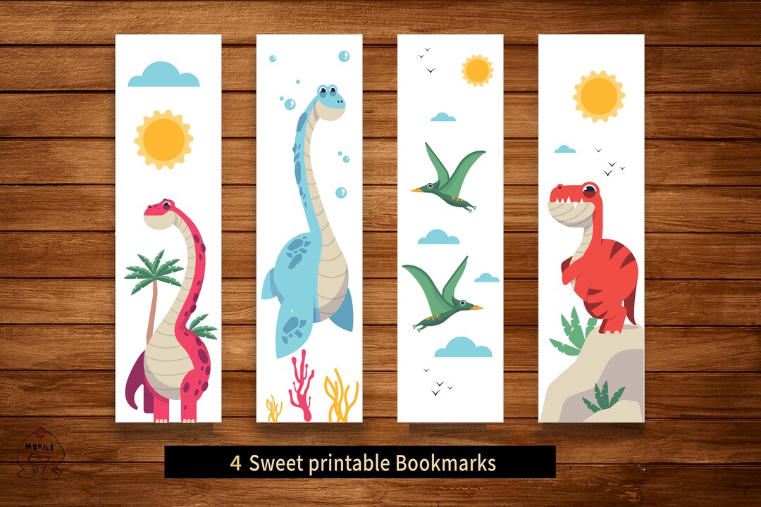 Printable Bookmarks Template, Dinosaur Bookmarks, Printable Bookmarks ...