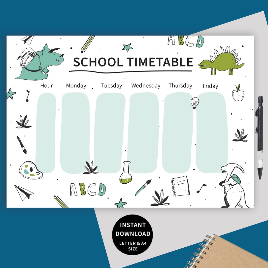 Dinosaur Homeschool Schedule, Printable Schedule,weekly Planner ...