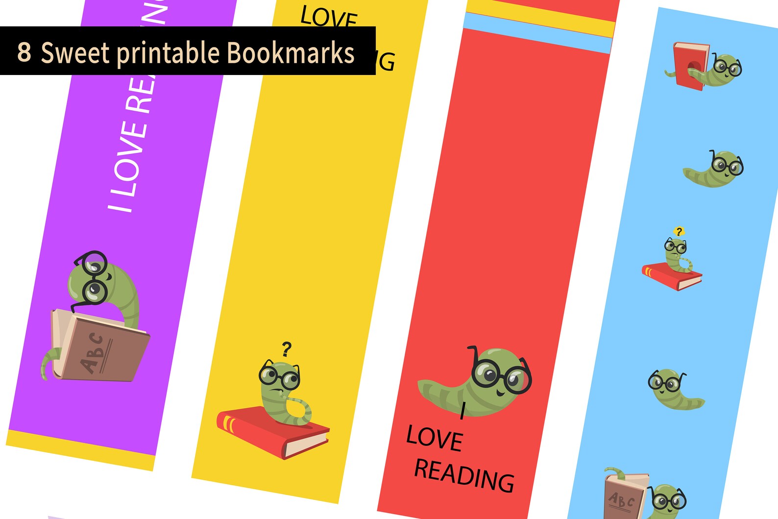 Bookmarks for Kids, Bookmarks Template, Printable BOOKMARKS, CUTE ...
