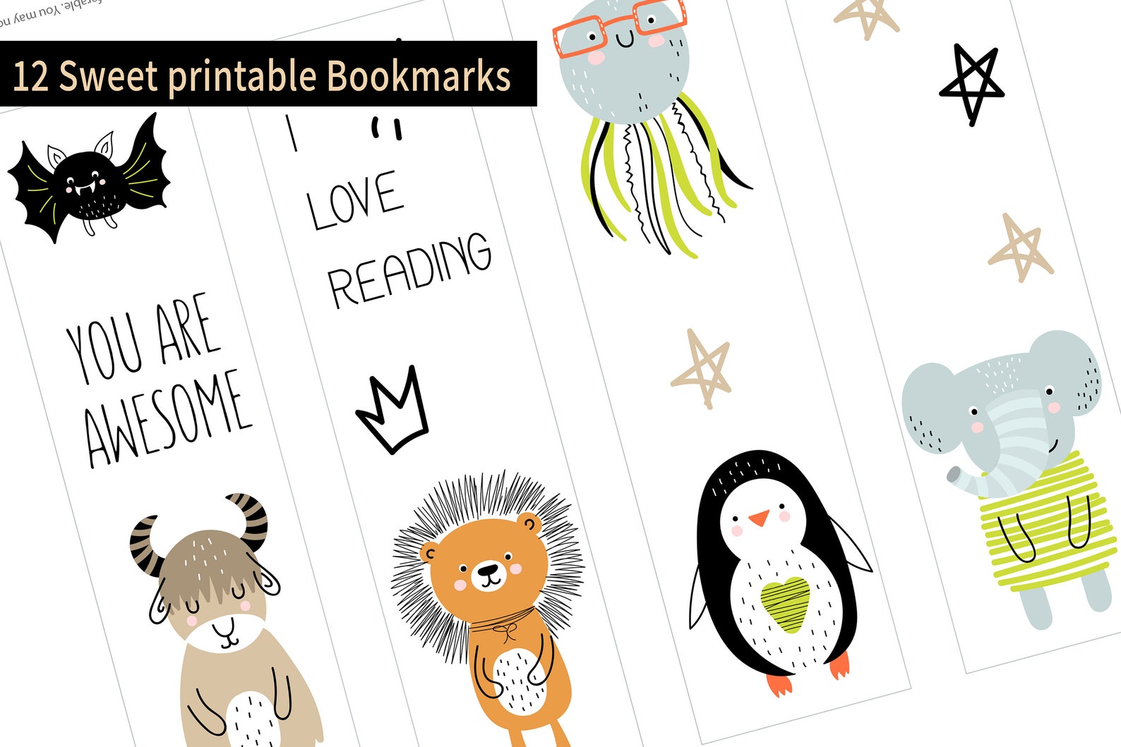 Printable Bookmarks Template, Animals Bookmarks, Printable Bookmarks ...