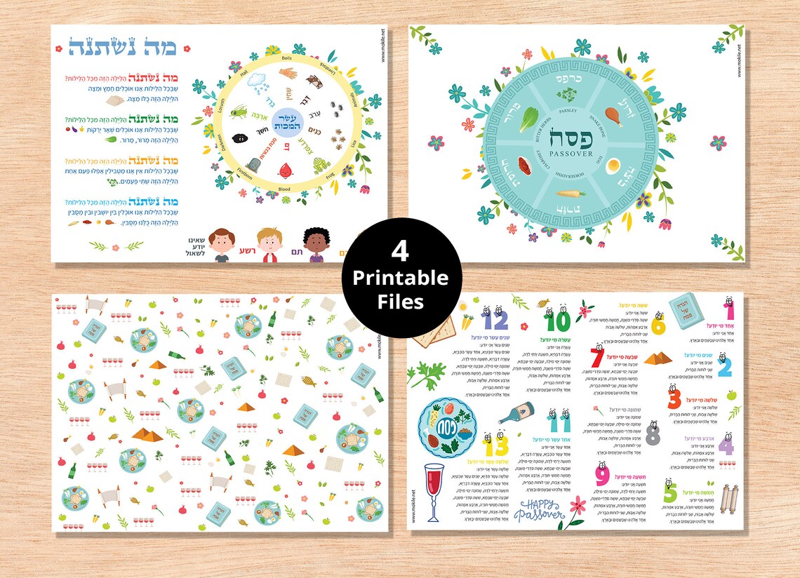 Passover,passover Printable ,passover Seder Plate,ma Nishtana,pesach ...