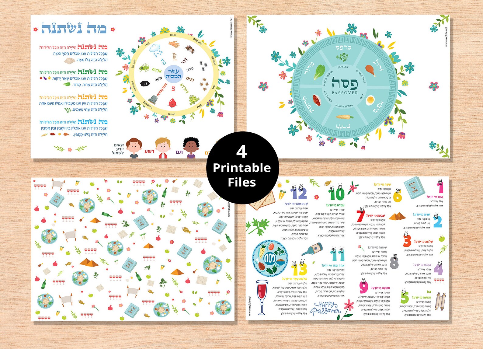 Passover,passover Printable ,passover Seder Plate,ma Nishtana,pesach ...