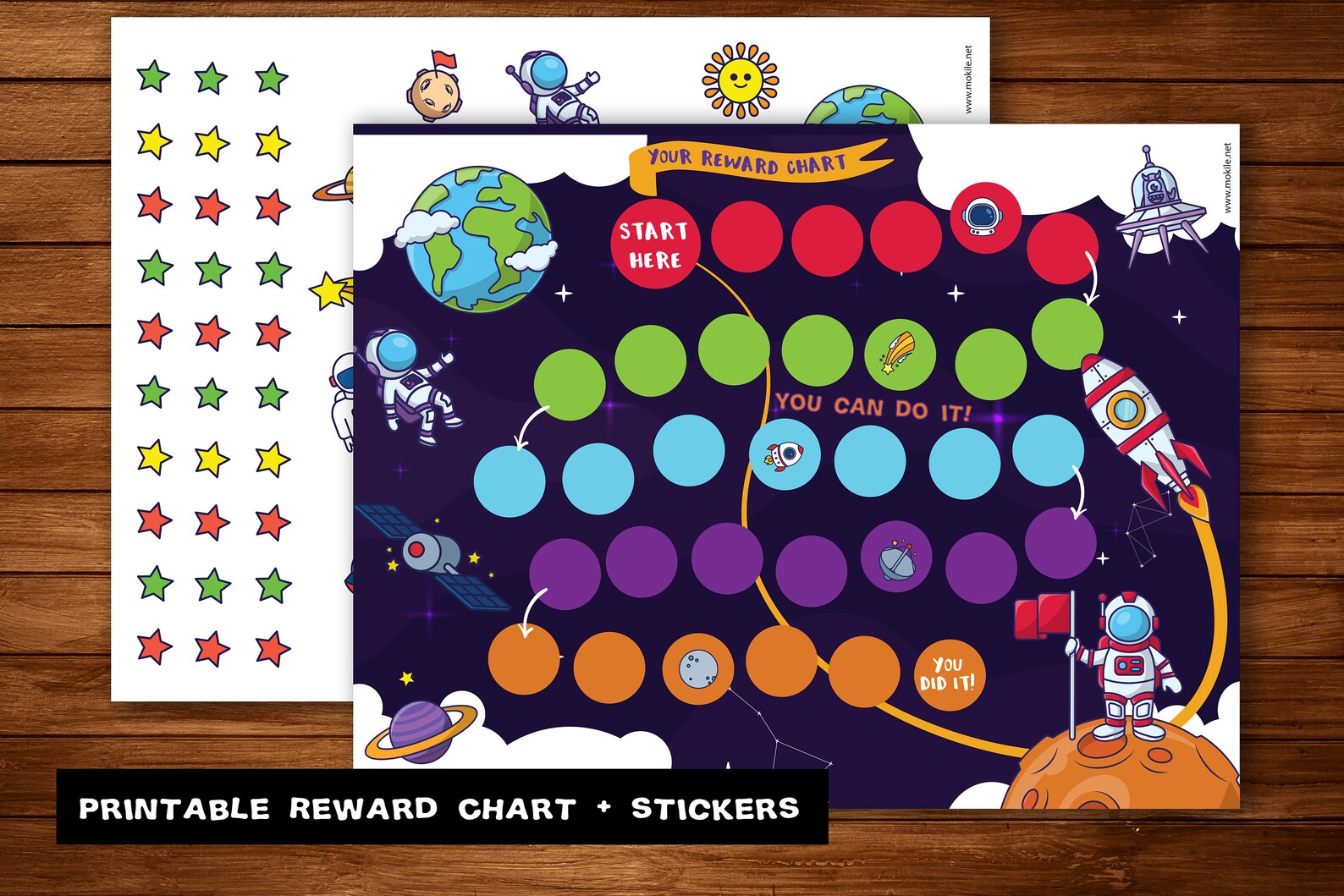 Reward Chart, Printable Space Reward Chart, Sticker Chart, Reward Chart ...
