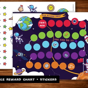 Reward Chart, Printable Space Reward Chart, Sticker Chart, Reward Chart ...