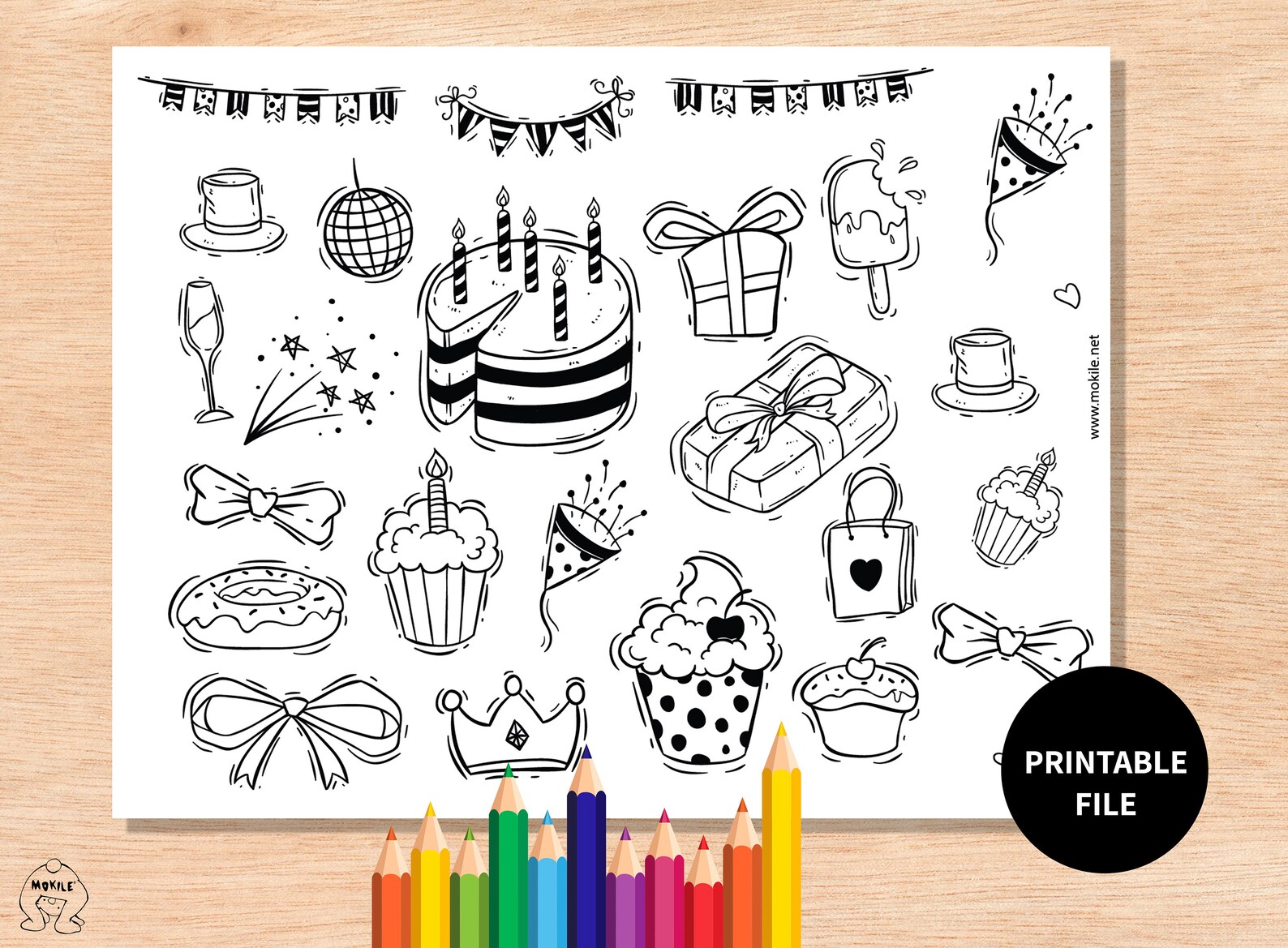 Birthday Activity Pagesbirthday Printableprintable Coloring | Etsy