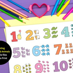 Numbers Chart counting Numbers-counting Animals toddler Chart, Learning ...