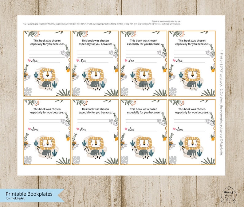 Printable Bookplate book Plates baby Shower Bookplate 3 - Etsy