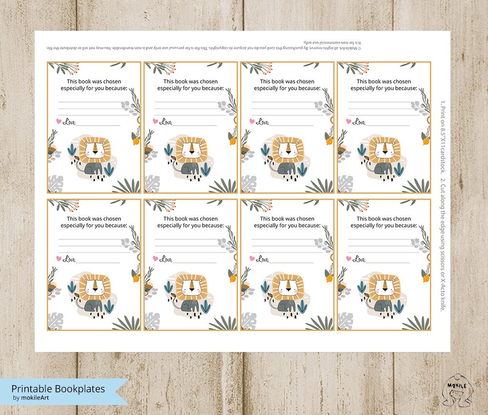 Printable Bookplate book Plates baby Shower Bookplate 3 - Etsy