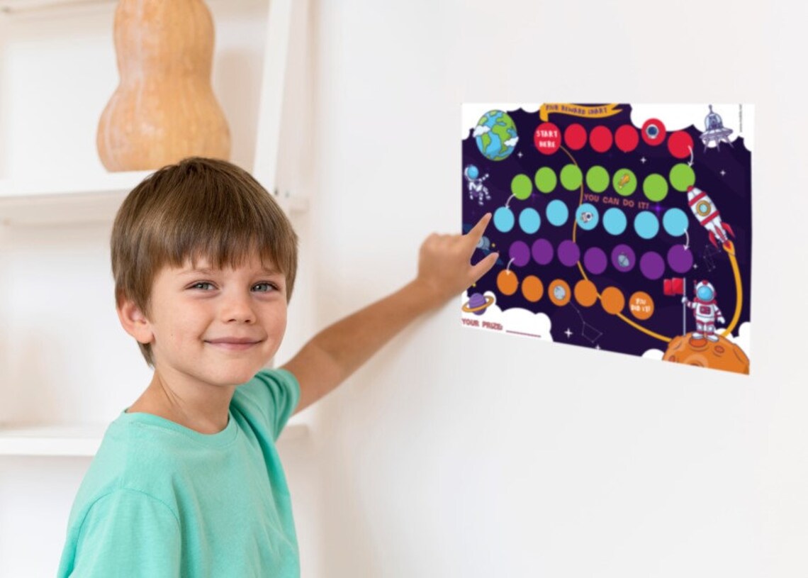 Reward Chart Printable Space Reward Chart Sticker Chart - Etsy
