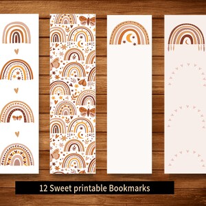 Boho Rainbow Bookmarks: 12 Printable Cards (instant Download) - Etsy