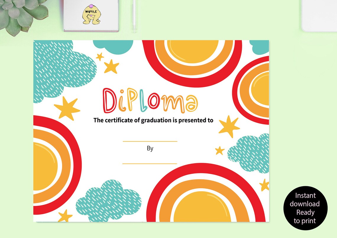 Printable Kids Diploma & Daily Schedule: Homeschool Planner (digital ...